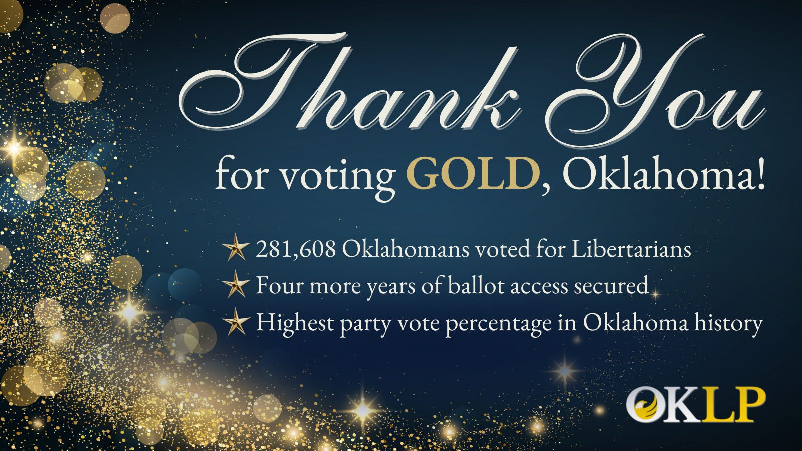 Thank You for Voting Gold - Libertarian Party of Oklahoma